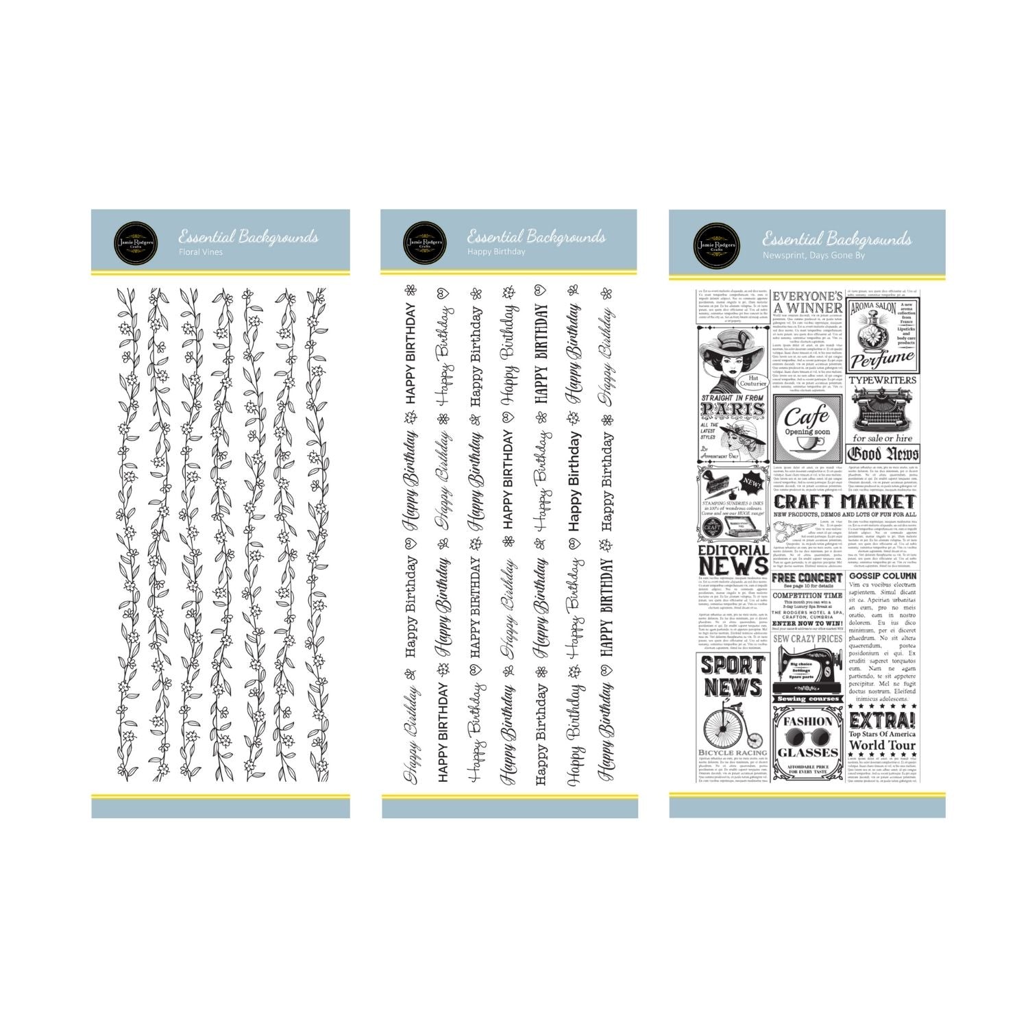 Jamie Rodgers Crafts - Essential Backgrounds Clear DL Stamp Sets Bundl ...